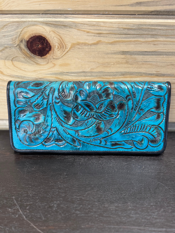 Turquoise Embossed Tooled Juan Antonio Wallet – Denims & Diamonds Boutique