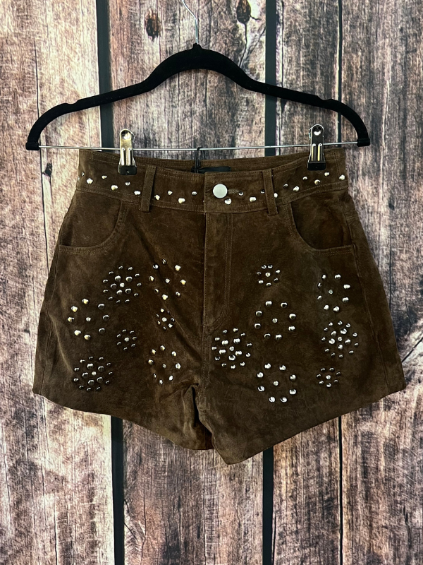 Brown Studded Driftwood Shorts – Denims & Diamonds Boutique