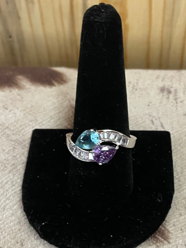 Purple & Blue Twists Stone Ring – Denims & Diamonds Boutique
